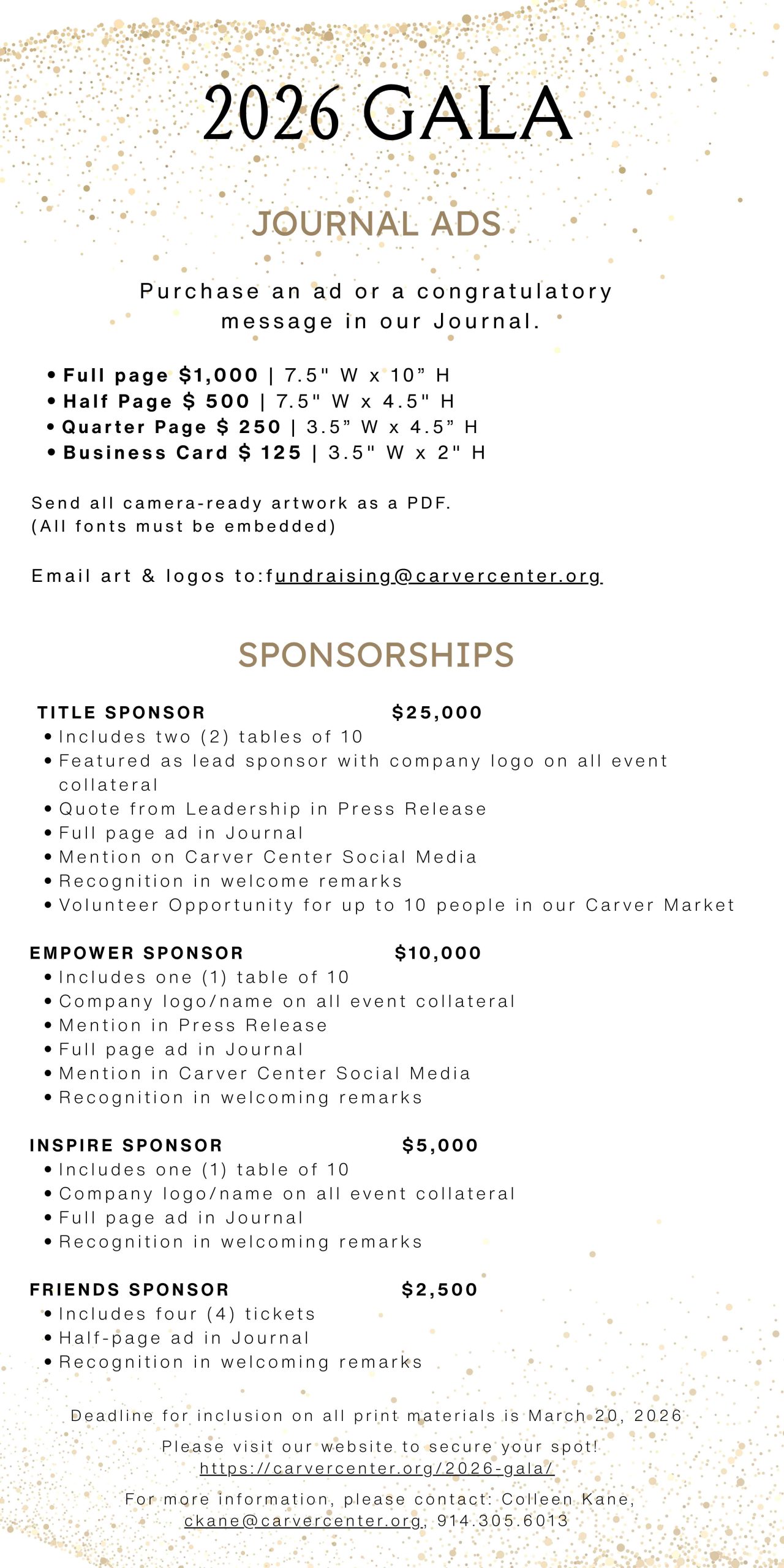 2026 Gala Journal Ads - Carver Center